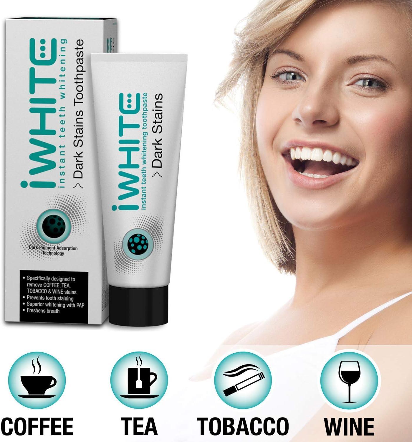 iWhite Dark Stains Teeth Whitening Toothpaste 75ml - Activated Charcoal ...