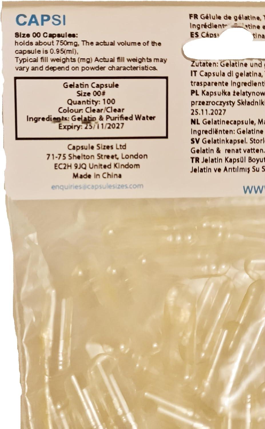 100 Count Size 00 Empty Capsules - High Quality and Easy-to-Fill | Buy ...