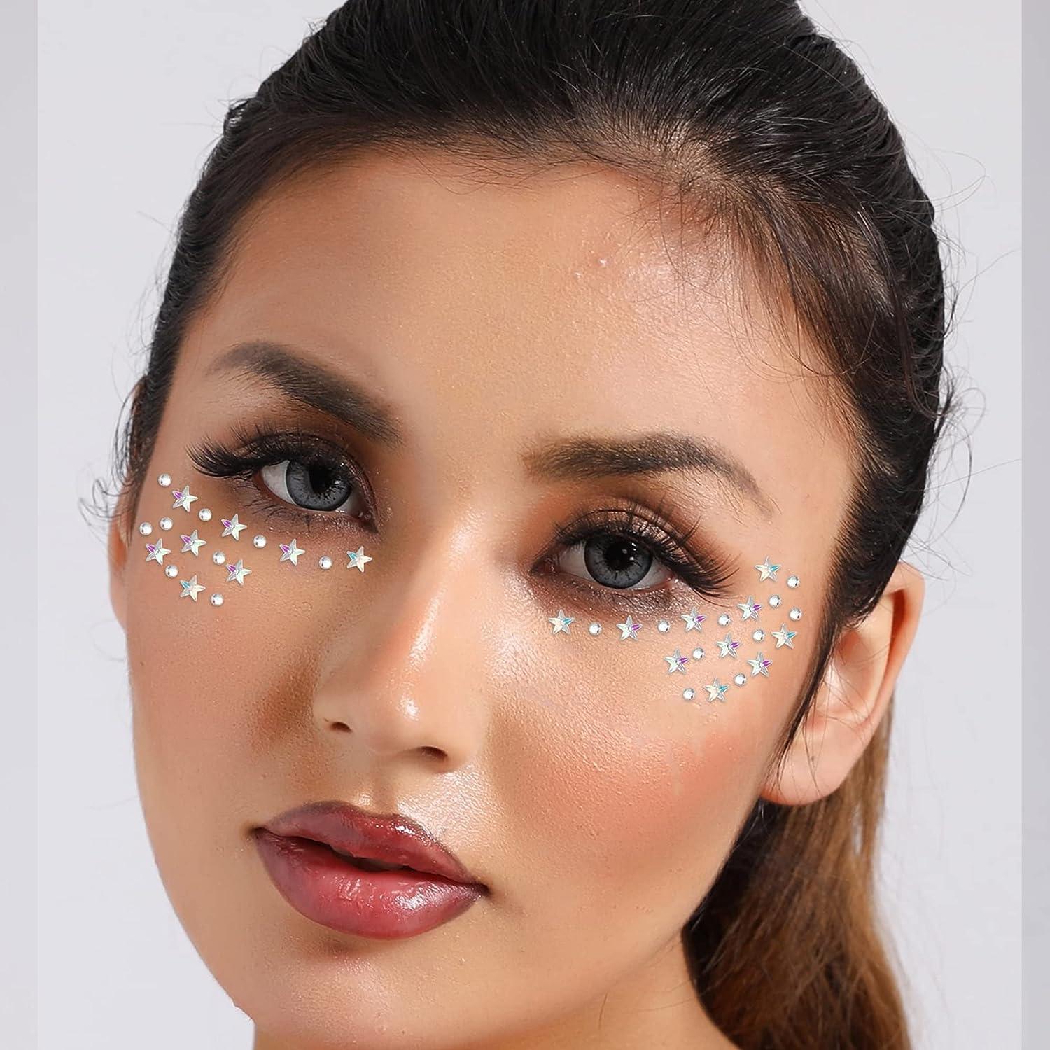 Face Gems Jewels Stick - 9 Sheets Crystal Rhinestones Sticker for Women ...