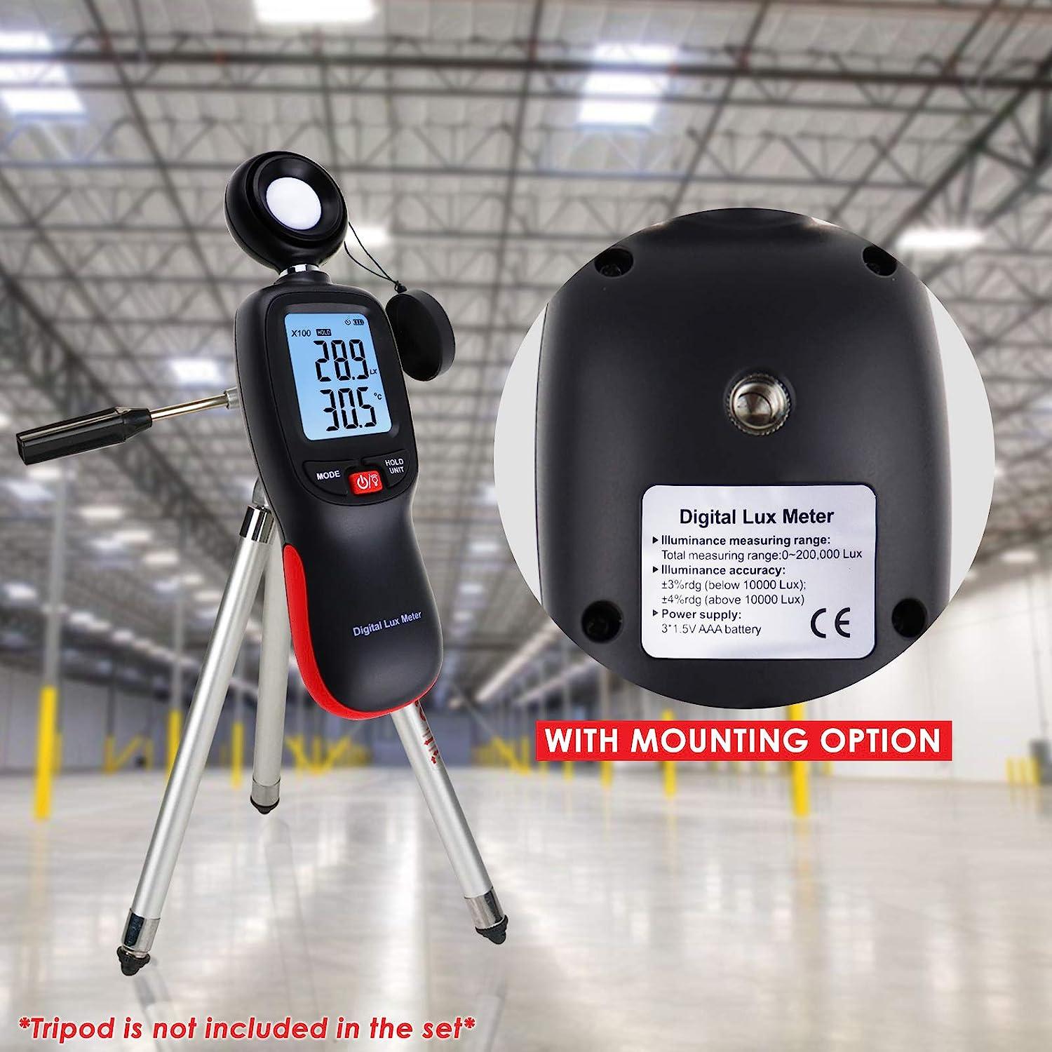 Digital Light Meter with Data Record, Backlight, Lux & Temperature ...