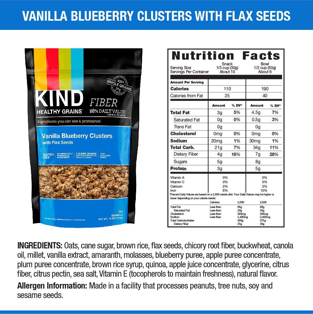 KIND Vanilla Blueberry Flax Seeds Granola - 10g Protein - Gluten Free ...