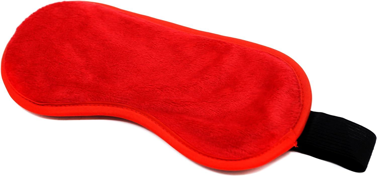 Red Sleeping Mask and Leather Fur Handcuffs Set - Luxurious Nighttime ...