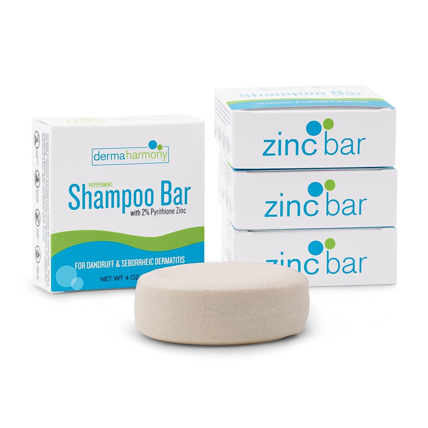 DermaHarmony 2% Pyrithione Zinc Peppermint Shampoo Bar (4 Oz) for ...