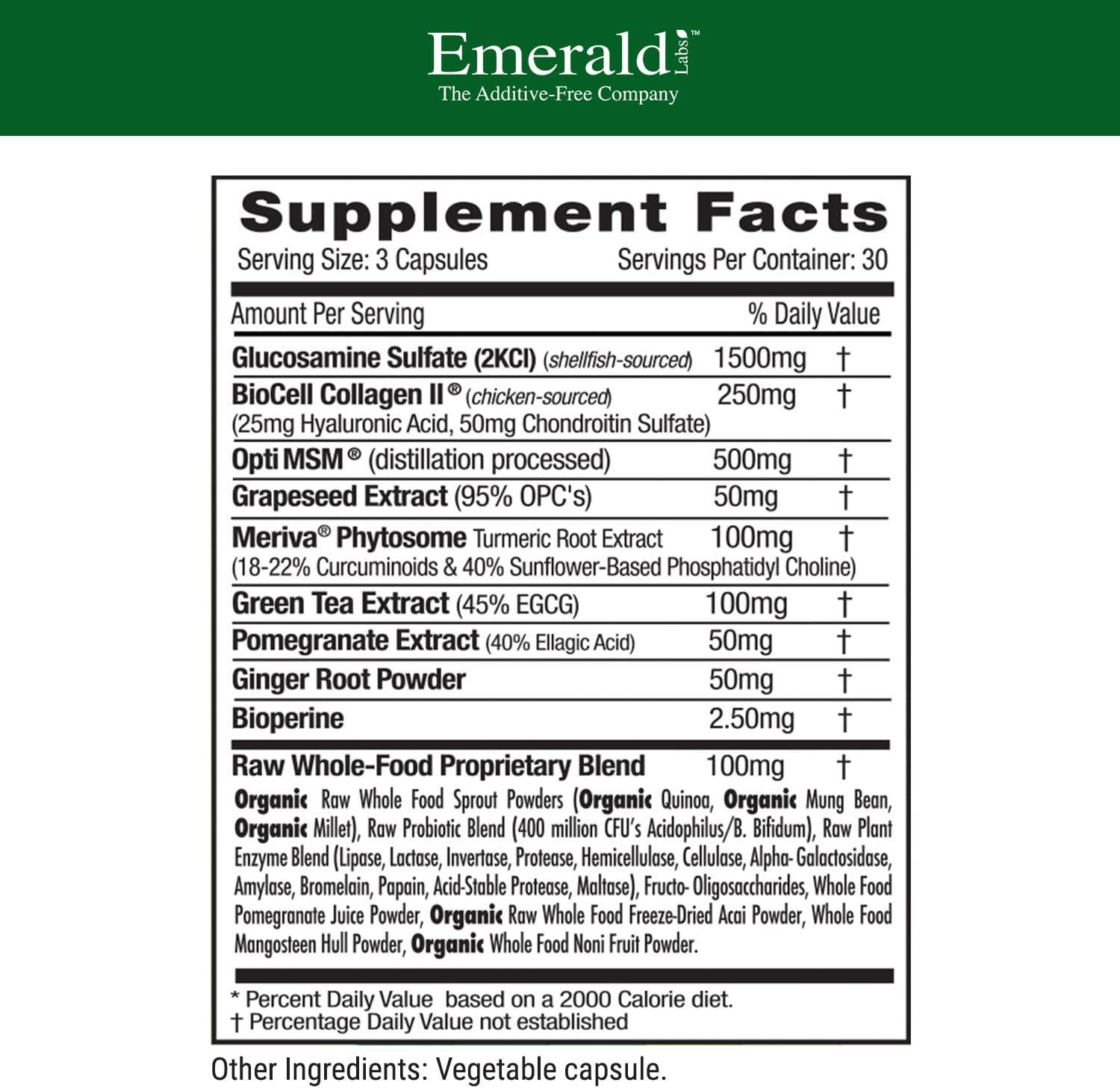 Emerald Labs Joint Health Supplement - BioCell Collagen II, Grapeseed ...