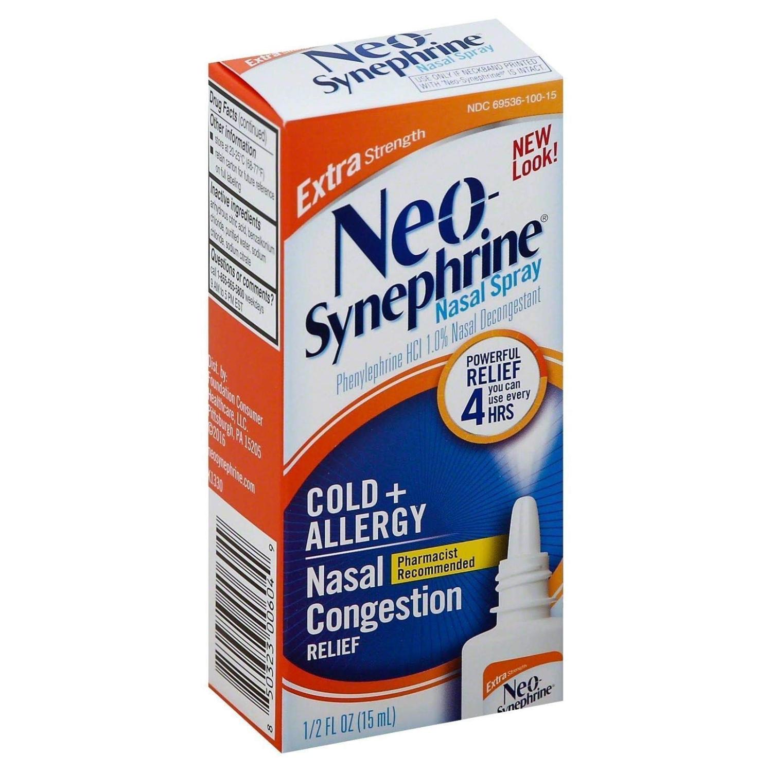 Neo-Synephrine Extra Strength Nasal Spray 0.5 oz - Fast-Acting Relief ...