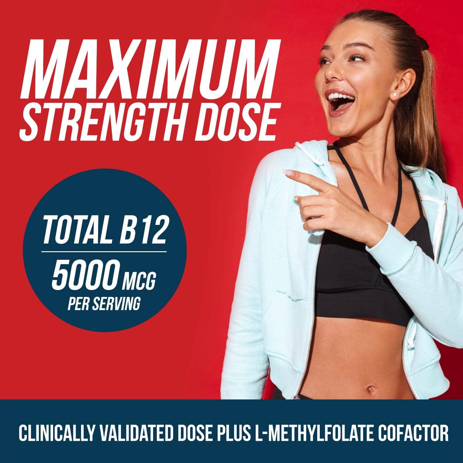 Organic Vitamin B12 5000 mcg | 3 BioActive B12 Forms | Cherry Flavor ...