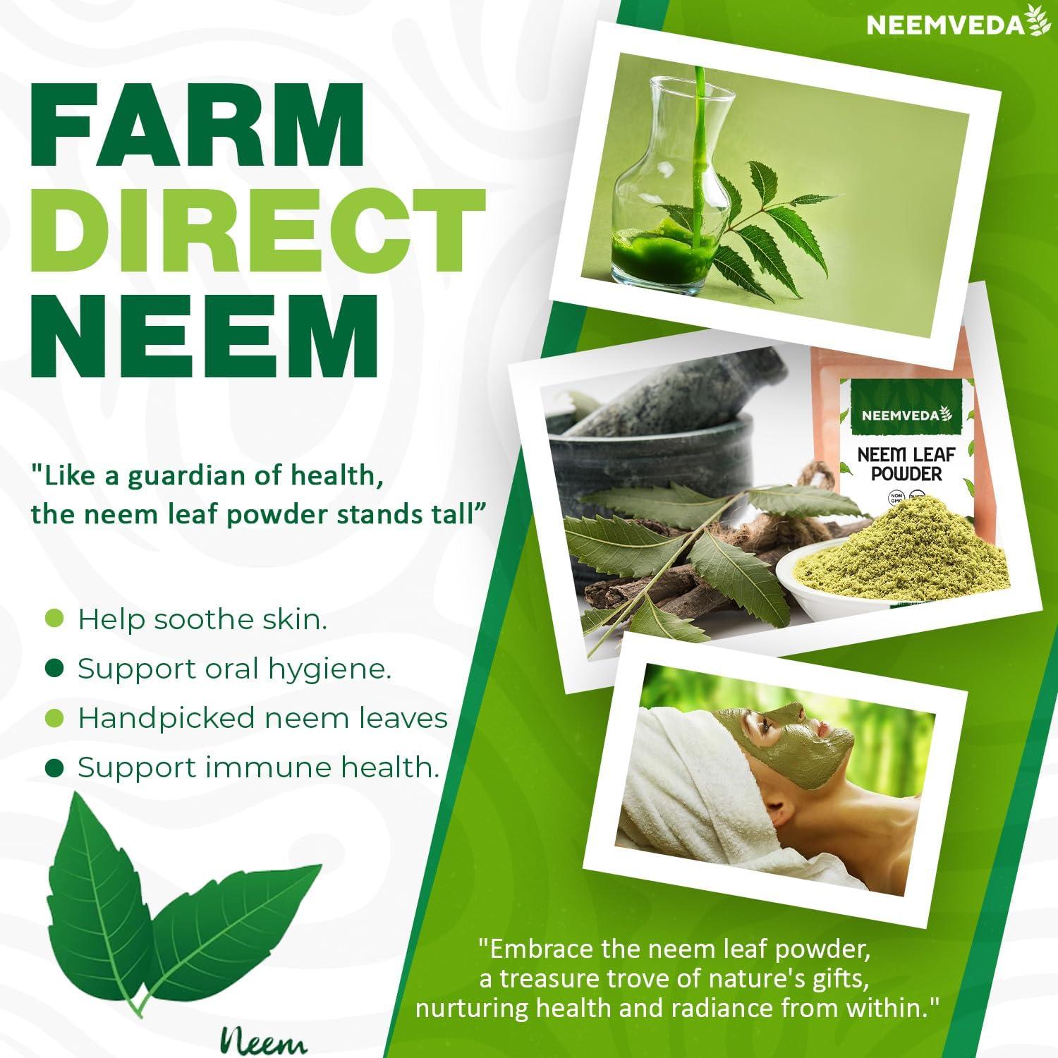 Neemveda Neem Leaf Powder 100g - Premium Quality Azadirachta Indica ...