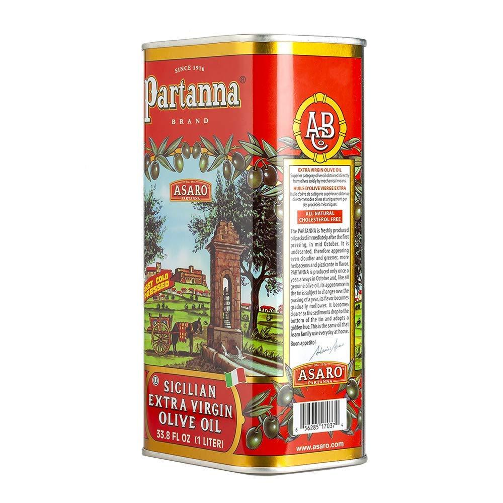 Partanna Extra Virgin Olive Oil 34oz - Premium Quality Italian EVOO ...