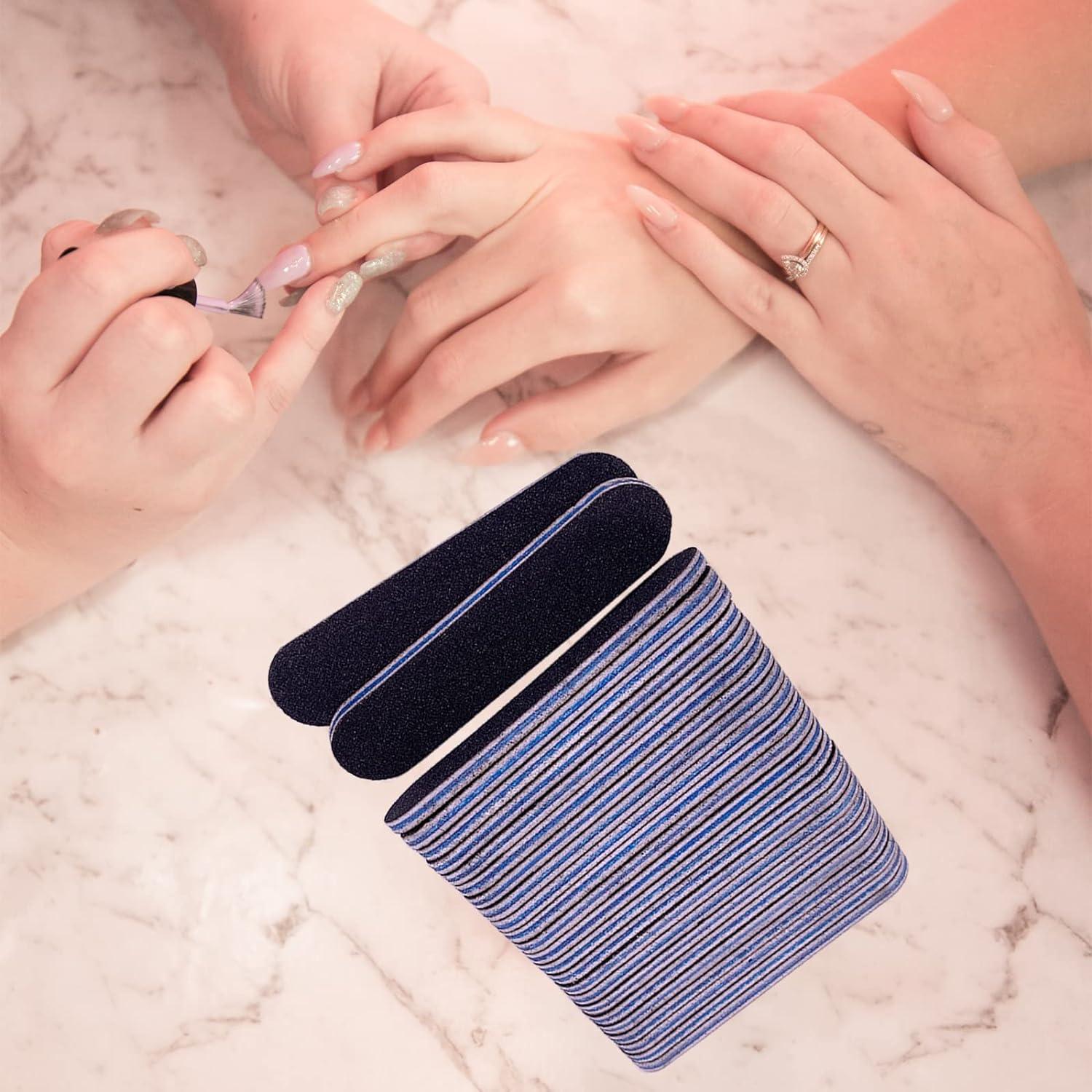 50 Pack Small Nail Files - 3.6 Emery Board for Acrylic & Natural Nails ...