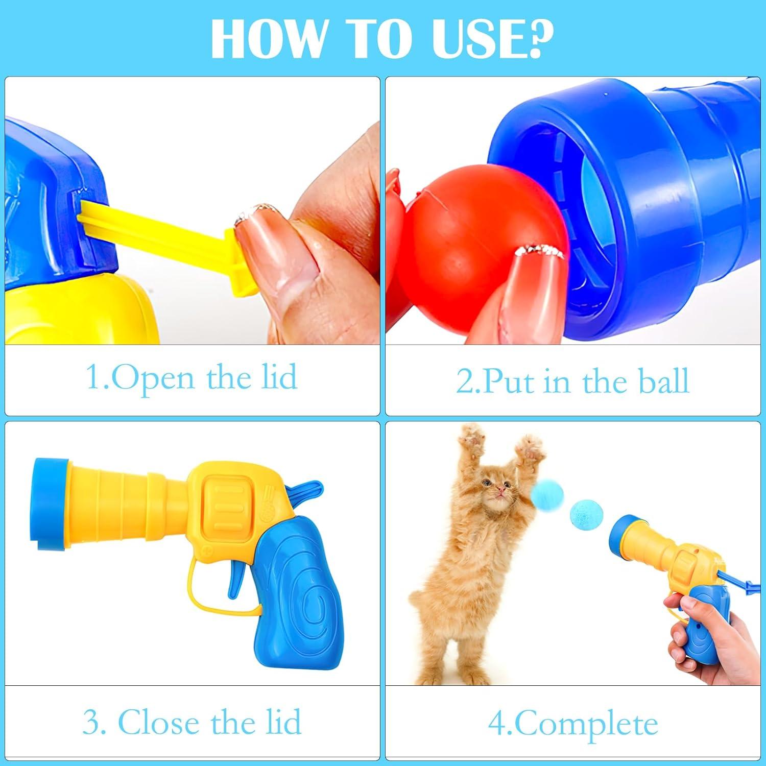 Briskore Cat Toy: 100 Plush Balls & Interactive Ball Launcher - Perfect ...