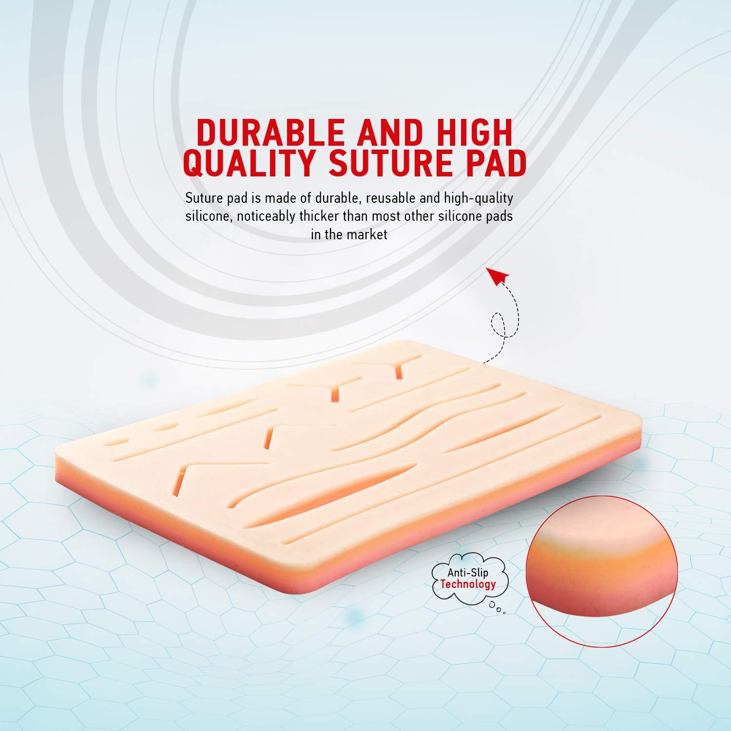 Suture Practice Pads 3 Layer with 14 Wounds - 5x7 Suture Practice Kit ...