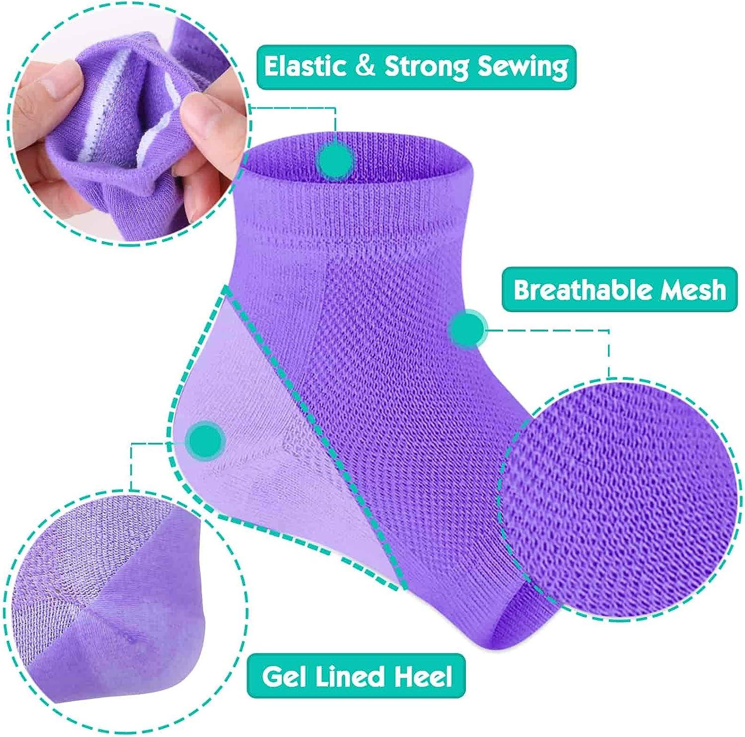 Selizo 6-Pair Open Toe Heel Moisturizing Socks for Women - Foot Repair ...