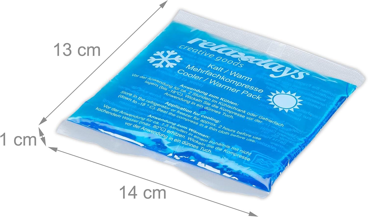 Relaxdays Cooling Pads Set of 12 - Reusable Gel Compresses for First ...