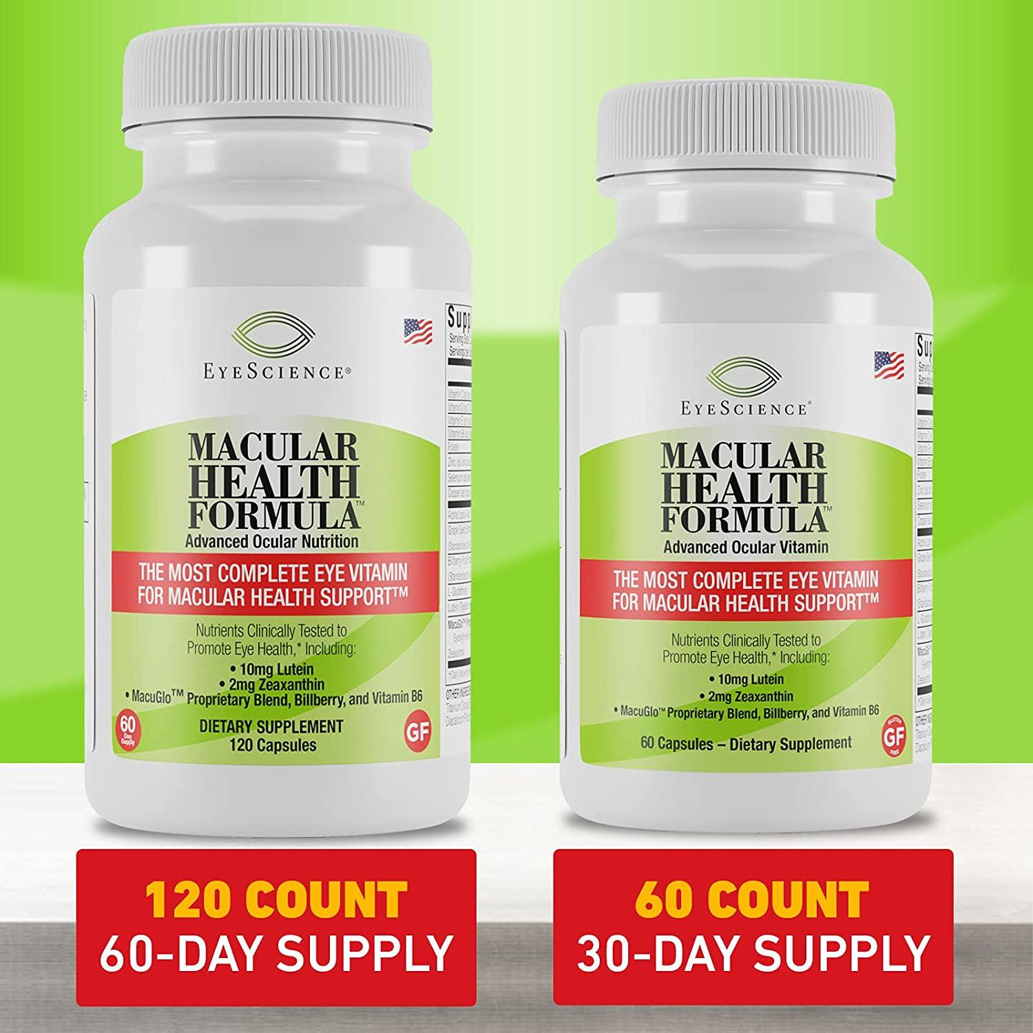 EyeScience Macular Health Beyond AREDS2 Formula with Lutein, Zeaxanthin ...