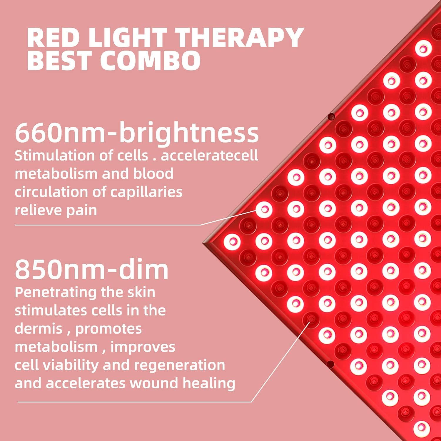 Red Light Therapy Device - 45W LED Panel 660nm/850nm for Skin Beauty ...