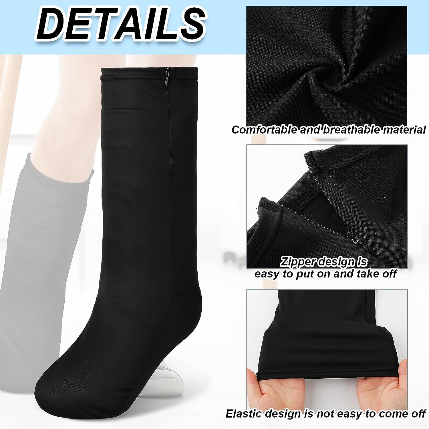 2 Pcs Medium Short Leg Cast Cover - Black Sleeve for Below The Knee ...