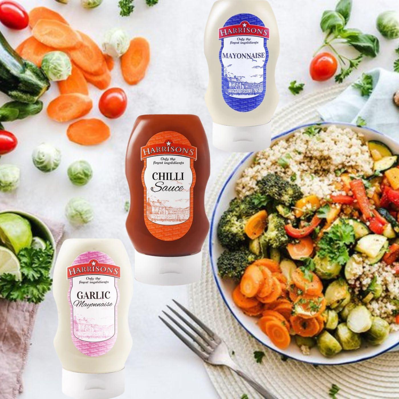 Harrisons Garlic Mayo Chilli Sauce and Smooth Mayonnaise Bottles Pack ...