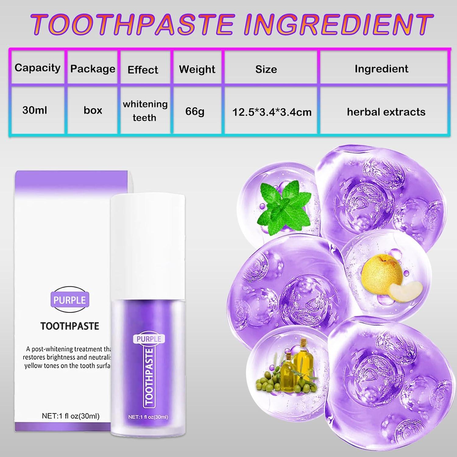 Purple Teeth Whitening Toothpaste | Brighten Teeth & Remove Stains ...