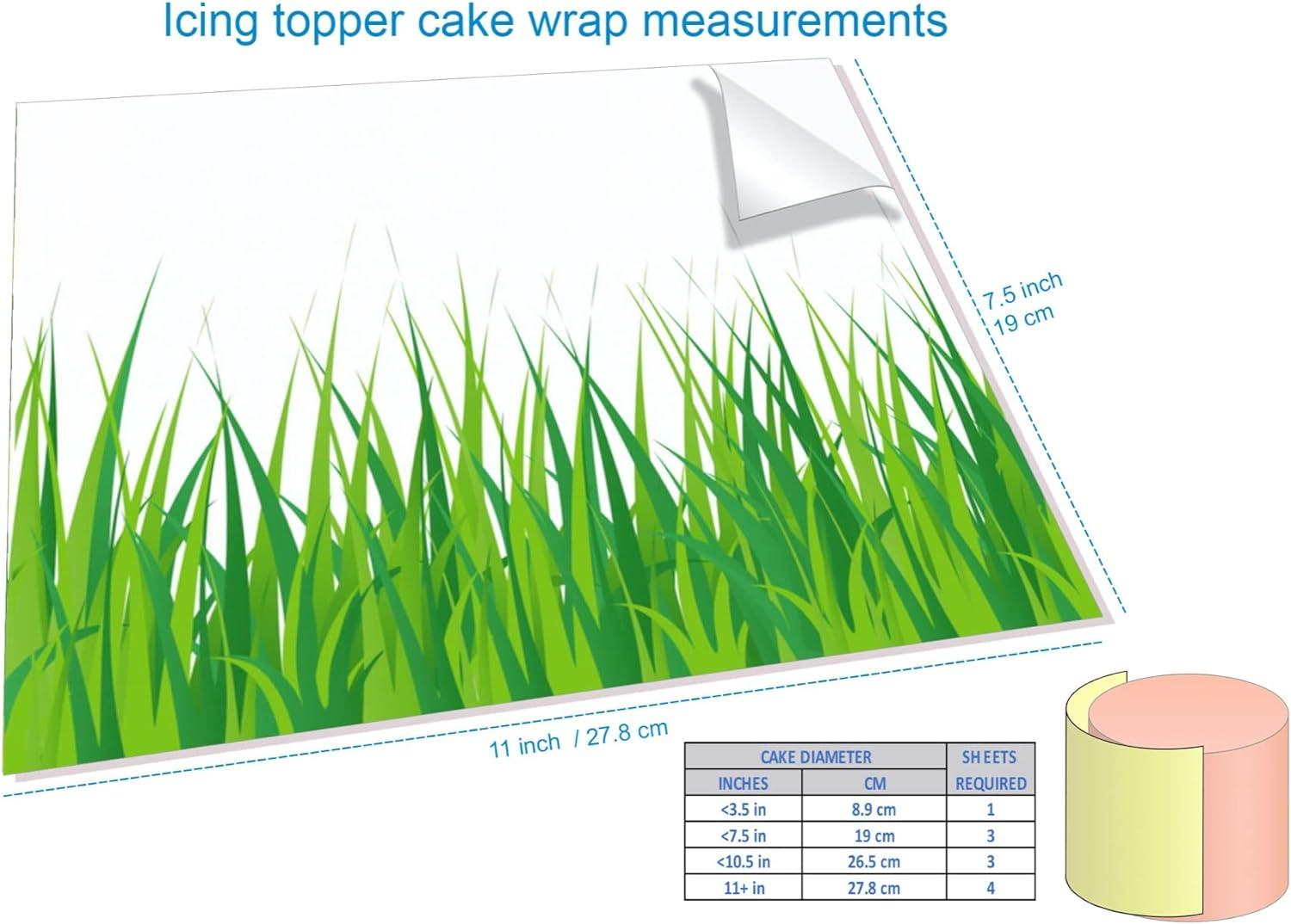 GRASS EFFECT PRINT SEAMLESS WRAP AROUND EDIBLE CAKE TOPPER ICING ...
