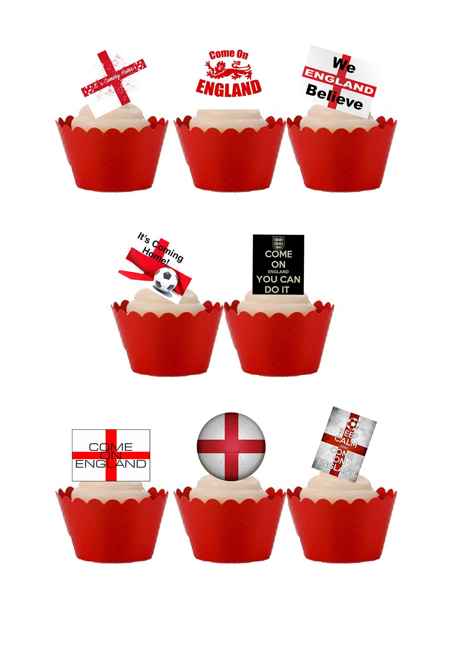 Top That 30 Stand Up Come On England World Cup Football Themed Edible ...