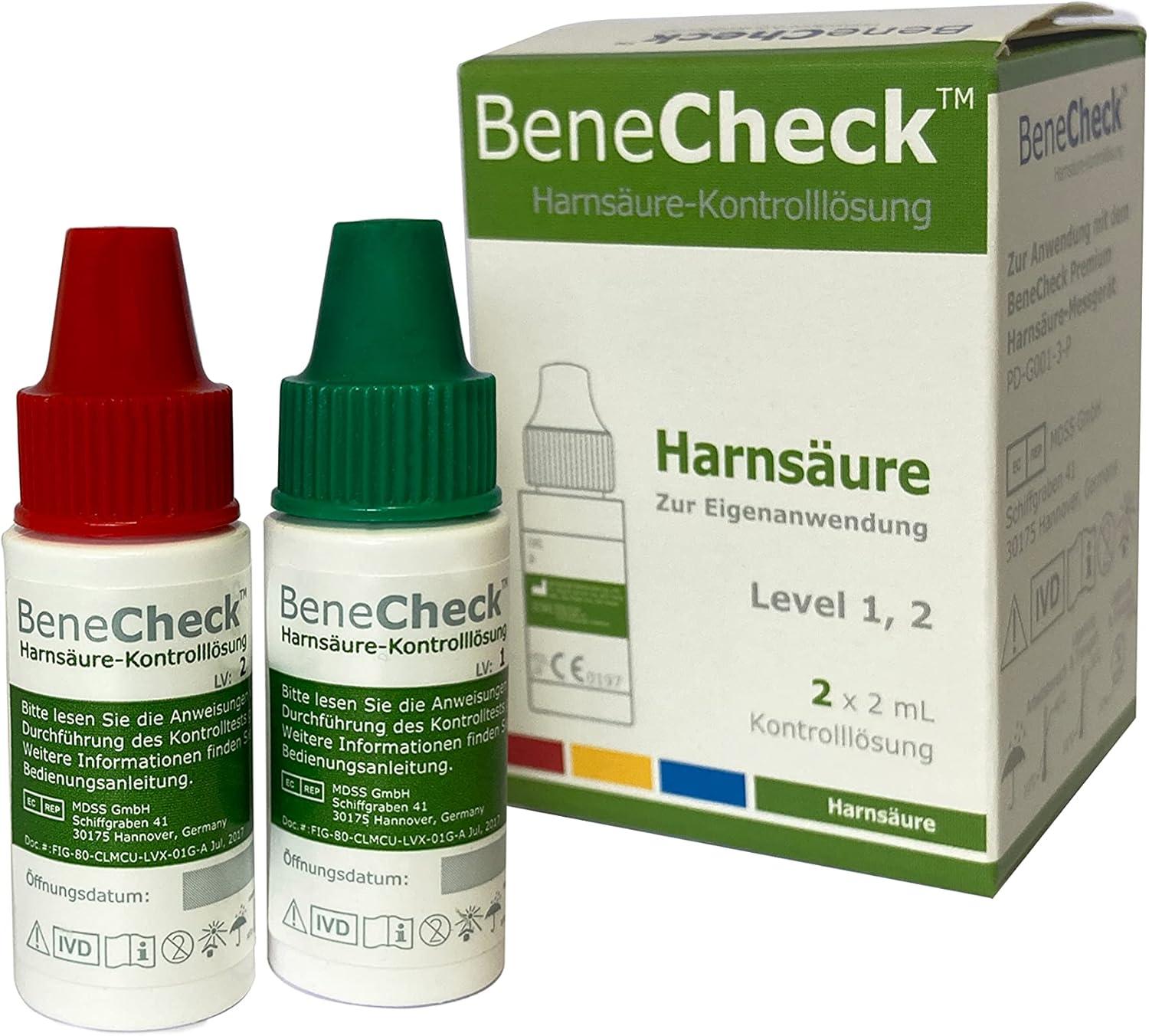 BeneCheck Uric Acid Test Strips (25 Pack) & Control Solution Bundle ...