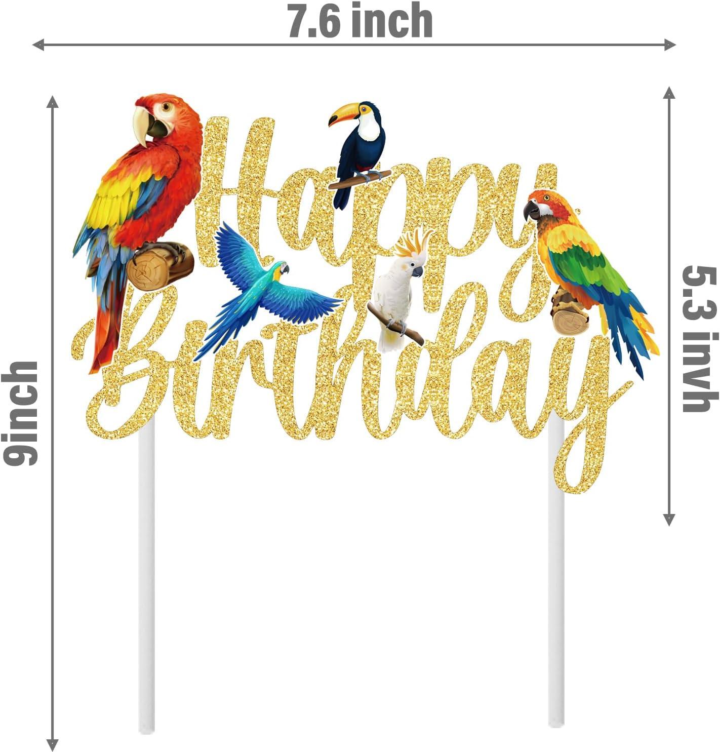 Parrot Birthday Cake Decoration Tropical Bird Birthday Cake Topper ...