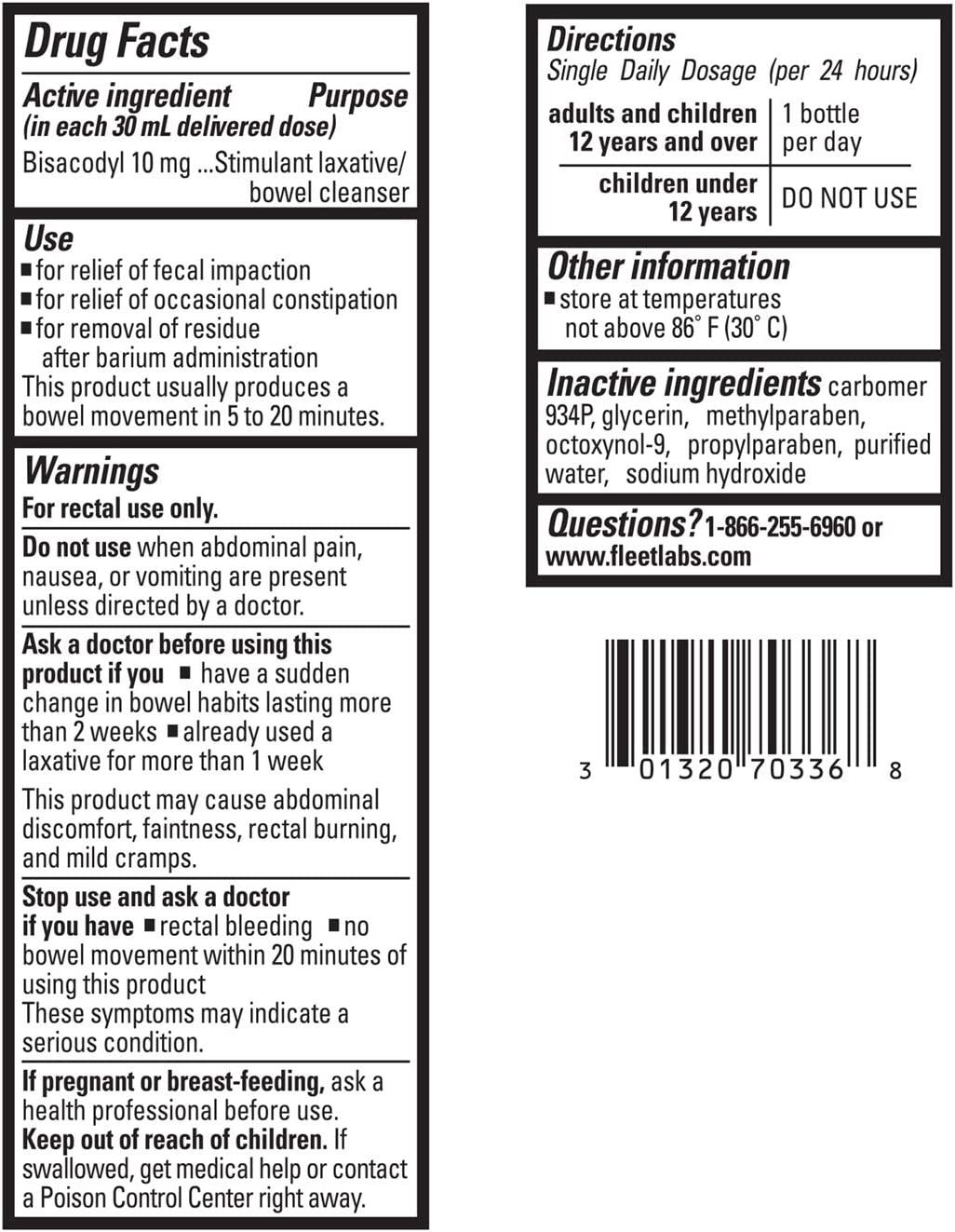 Fleet Laxative Bisacodyl Enema 1.25 fl oz - Fast Relief for Adult ...