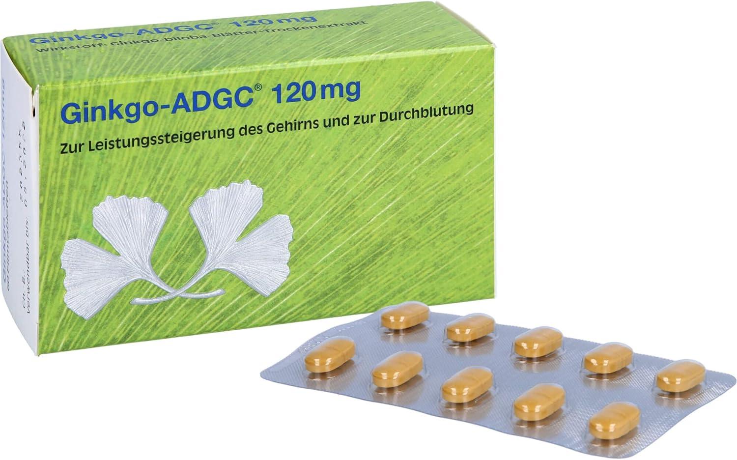 Ginkgo ADGC 120 mg Film-Coated Tablets - Boost Memory & Focus | 60 ...