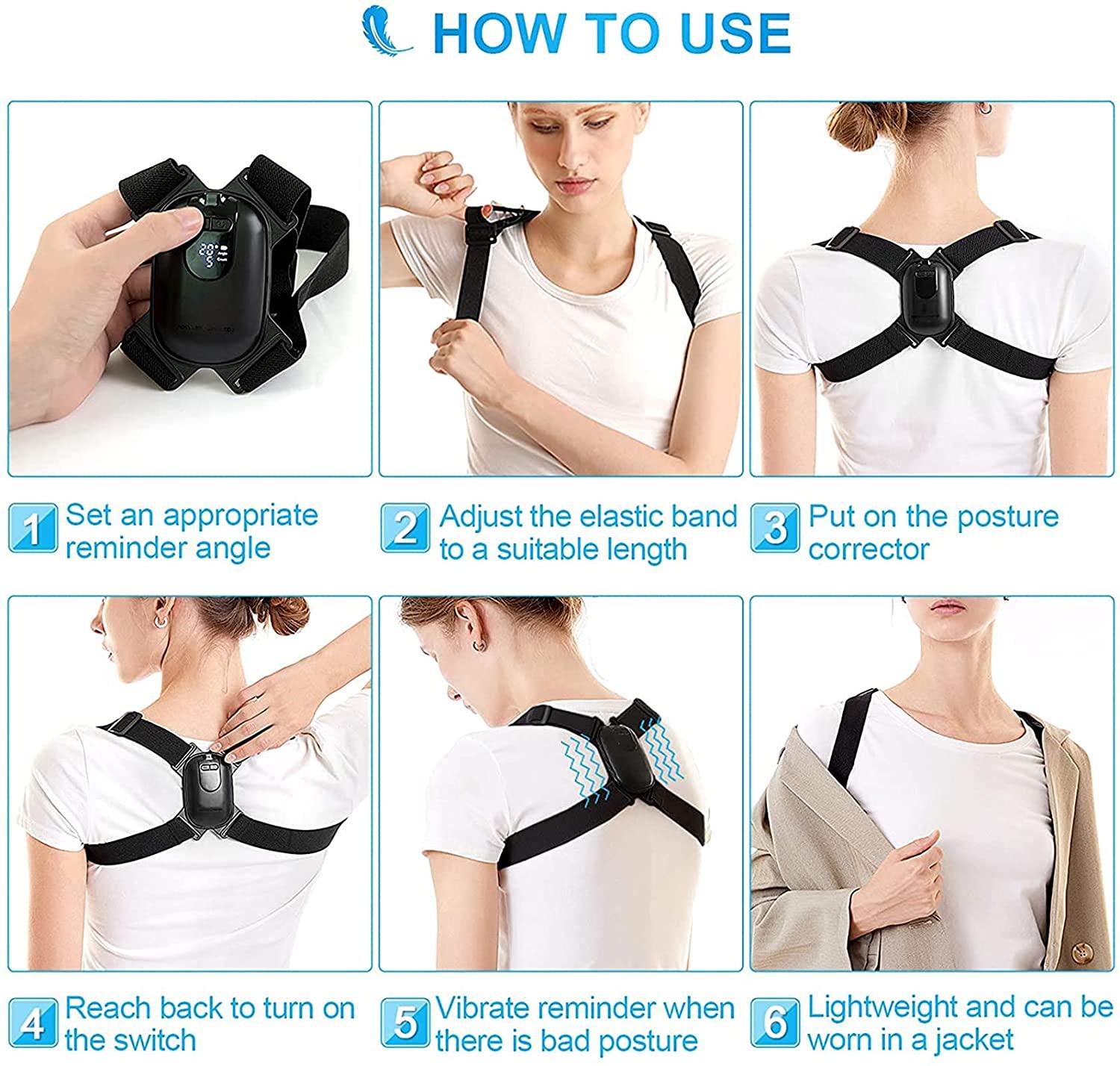 Smart Posture Corrector with Vibration Reminder - Backmedic for Men ...