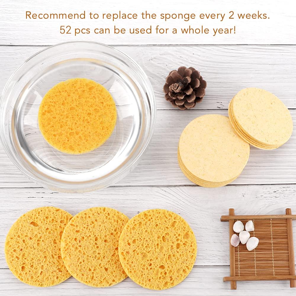 52-Count Compressed Facial Cleaning Sponges for Face Cleansing and ...