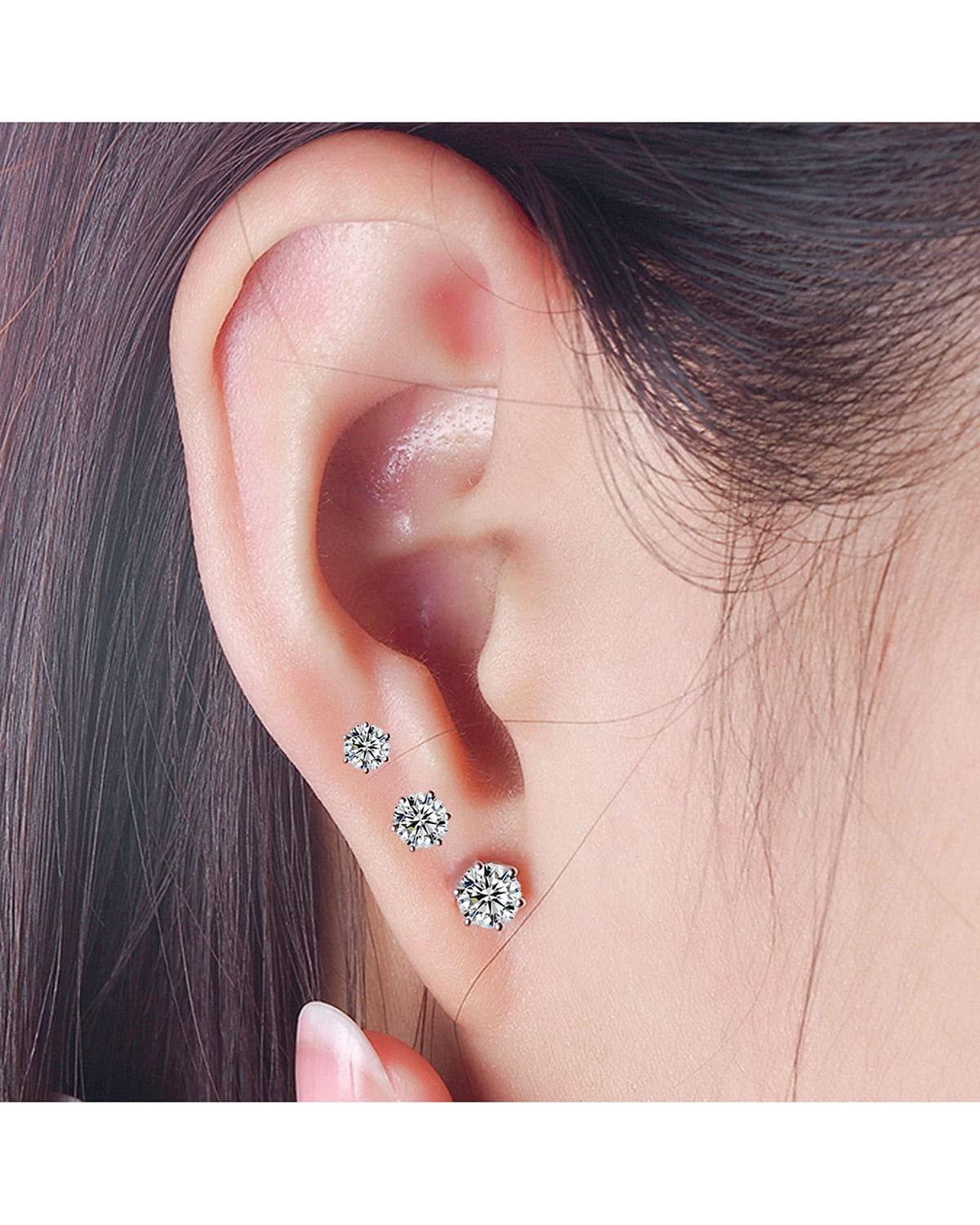 4 Pack SLVIEKAE Disposable Ear Piercing Gun Kit with Silver Studs (3mm ...