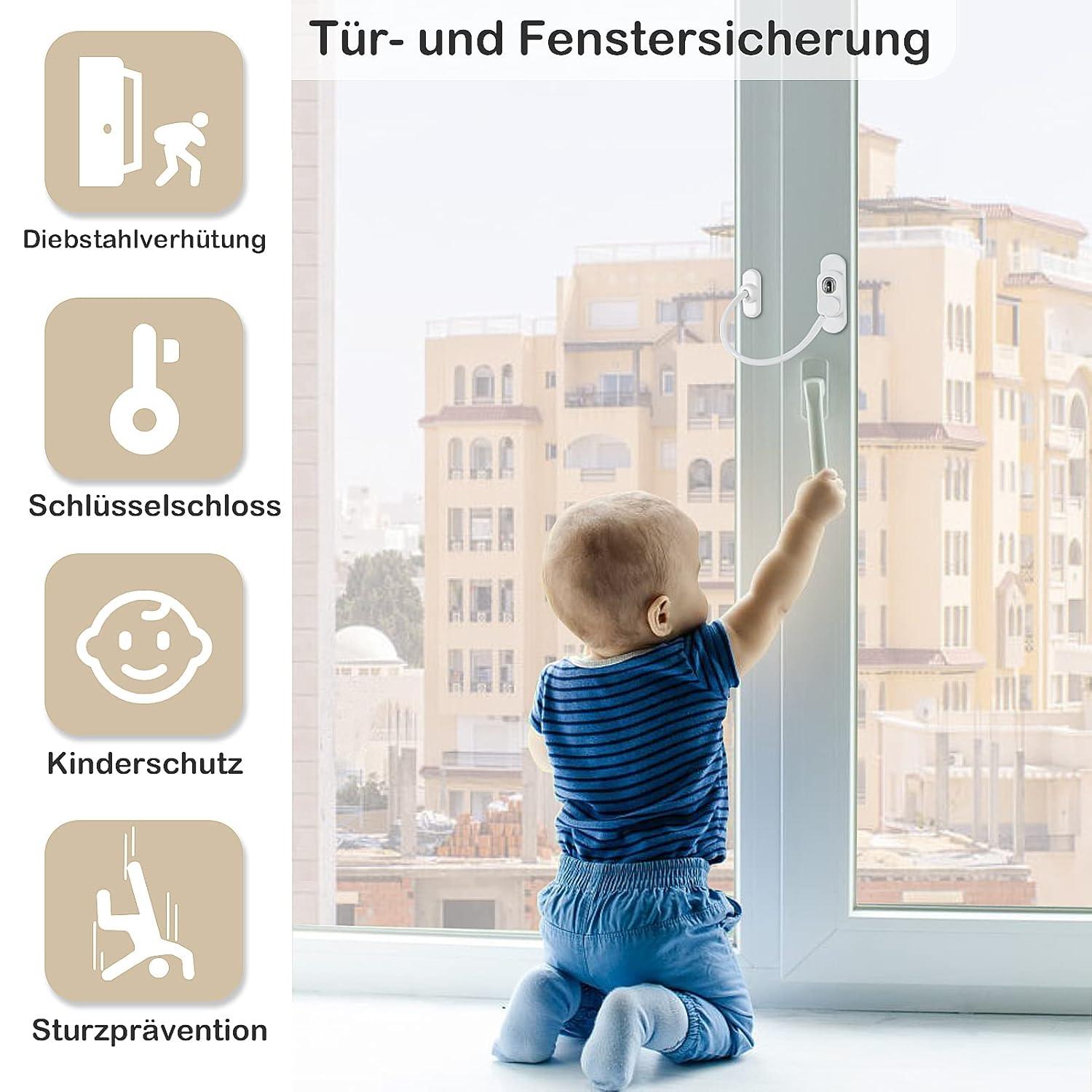 2PC Child Locking Window Safety Lock - Childproof Cable Closure for ...