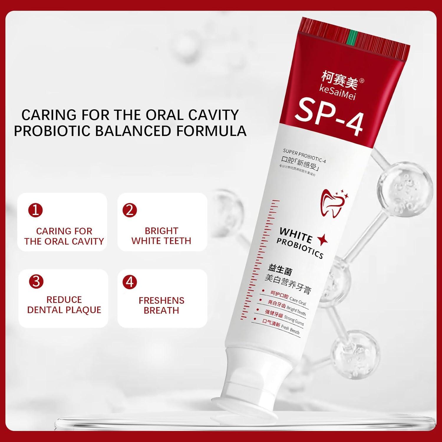 Probiotic Whitening Toothpaste SP-4 | Bright White Formula for Teeth ...