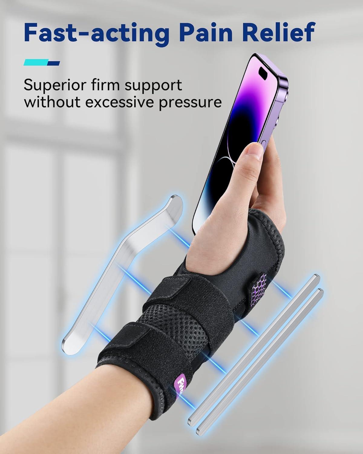 Fitomo Wrist Support with Metal Splints for Carpal Tunnel - Right Hand L/XL Purple | Buy Now ...