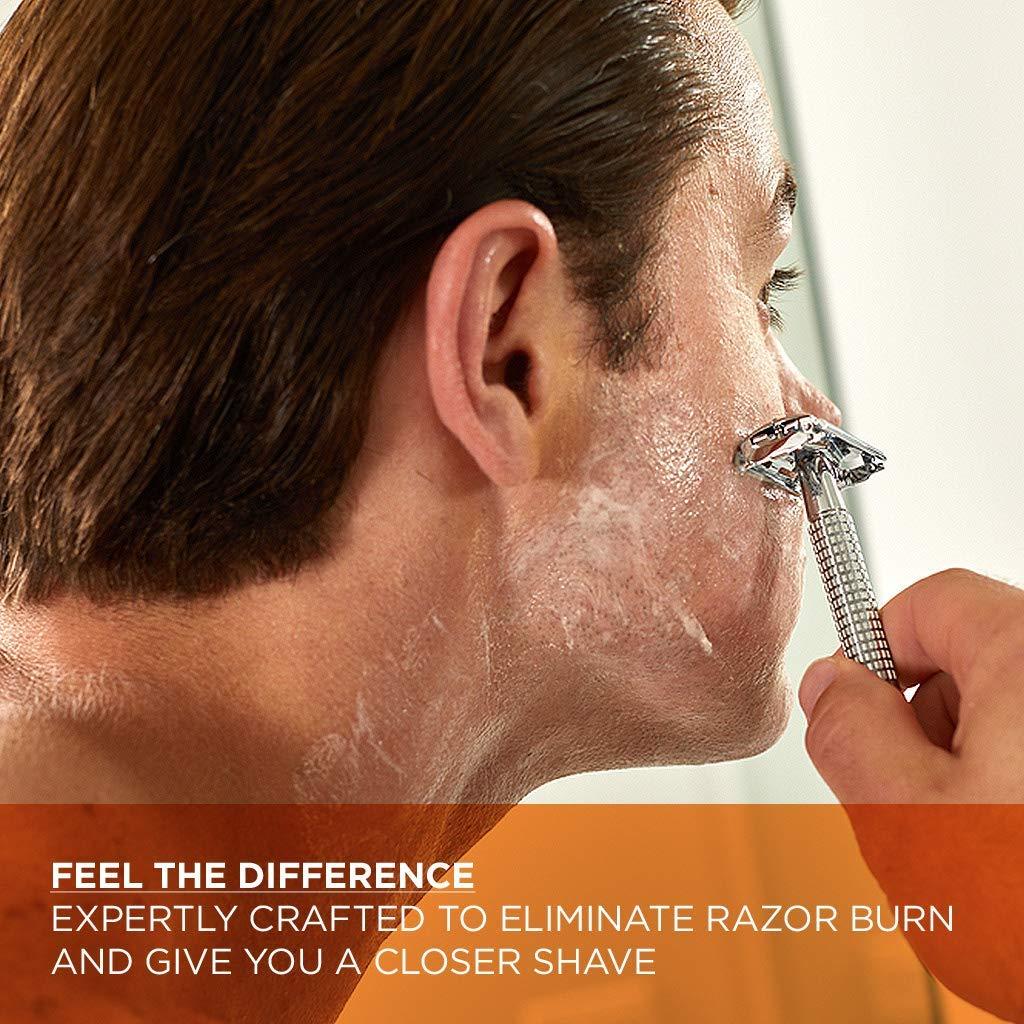 Van Der Hagen Men's Traditional Safety Razor Kit with 5 Blades - Chrome ...