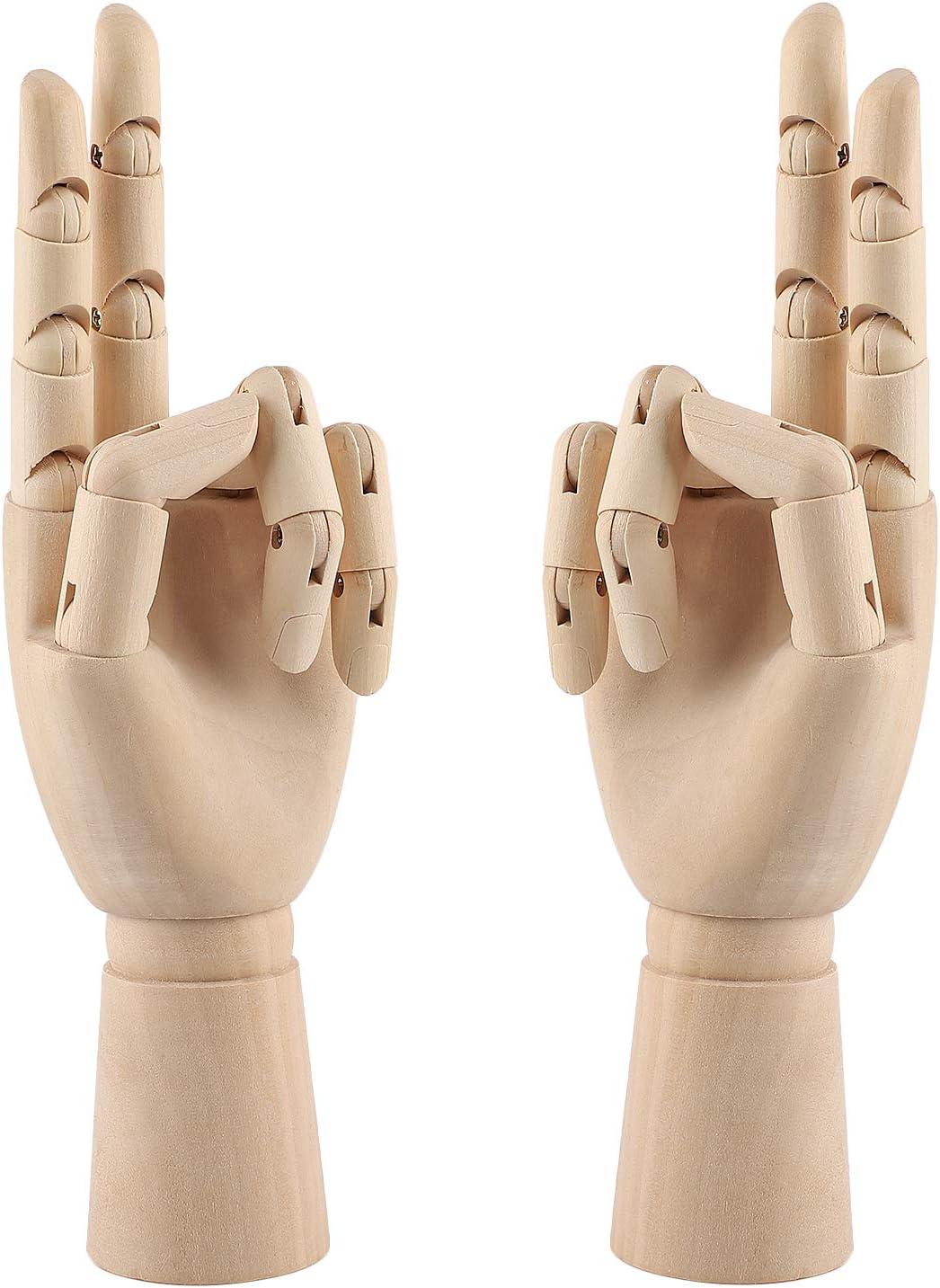 12 Inch Wooden Hand Model - Flexible Moveable Fingers Manikin Hand for ...
