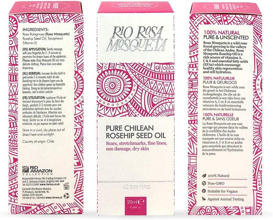 Rio Trading Amazon Rose Mosqueta Oil 20ml - Pure Organic Oil for Skin ...