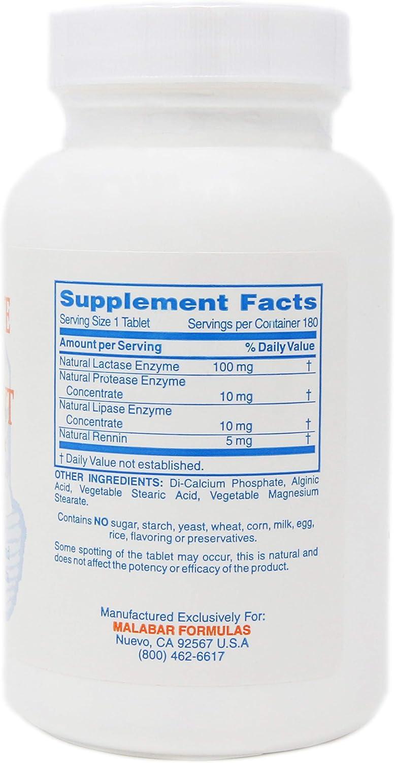 Malabar Complete Milk Digestant 180 Count - Improve Digestion and Enjoy ...