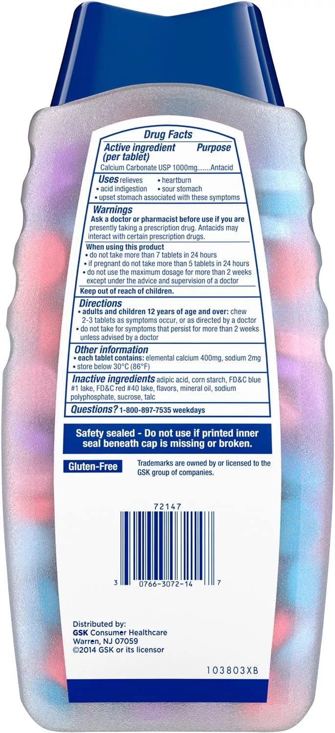 Tums Ultra Assorted Berries 265 Tablets - Maximum Strength Antacid ...