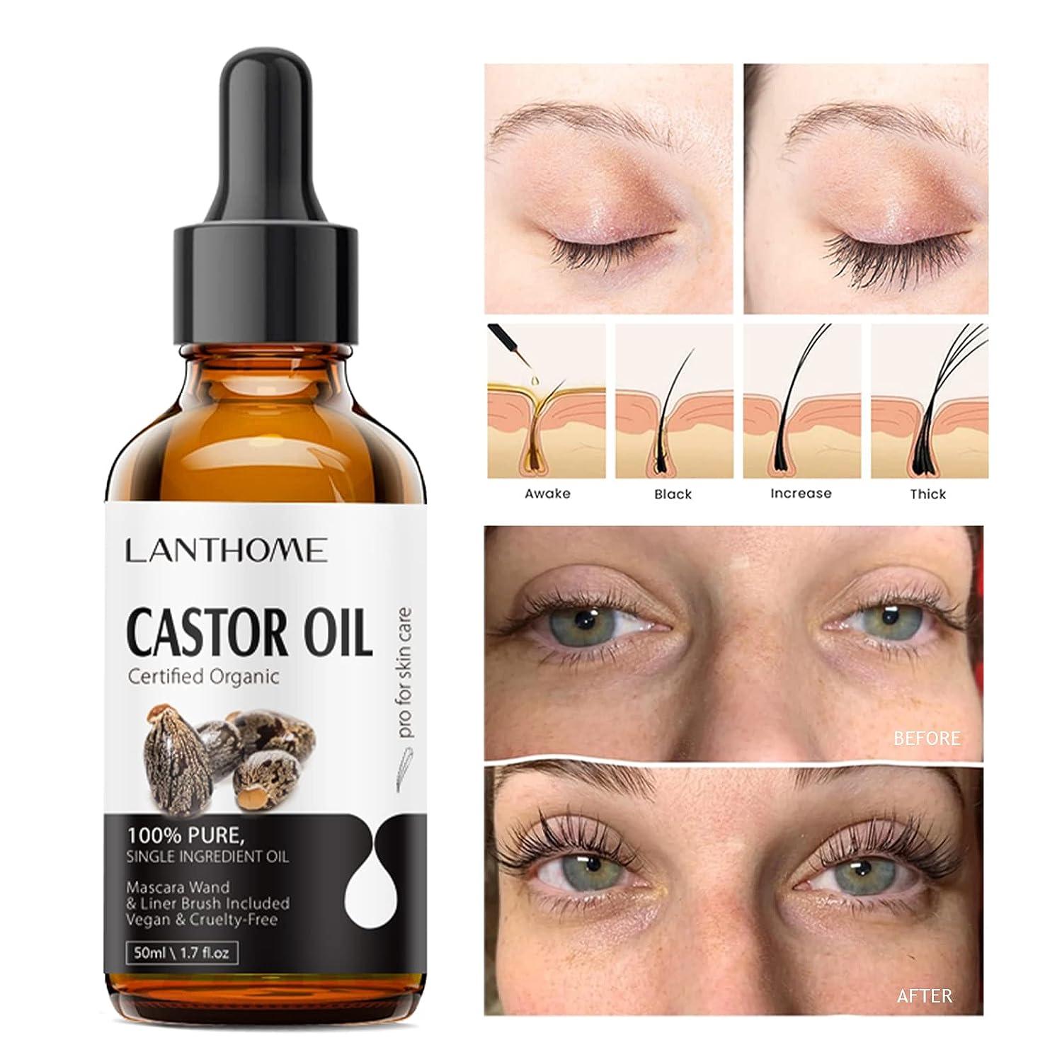 Lanthome Jamaican Black Castor Oil for Eyelashes & Eyebrows 1.7 fl.oz ...