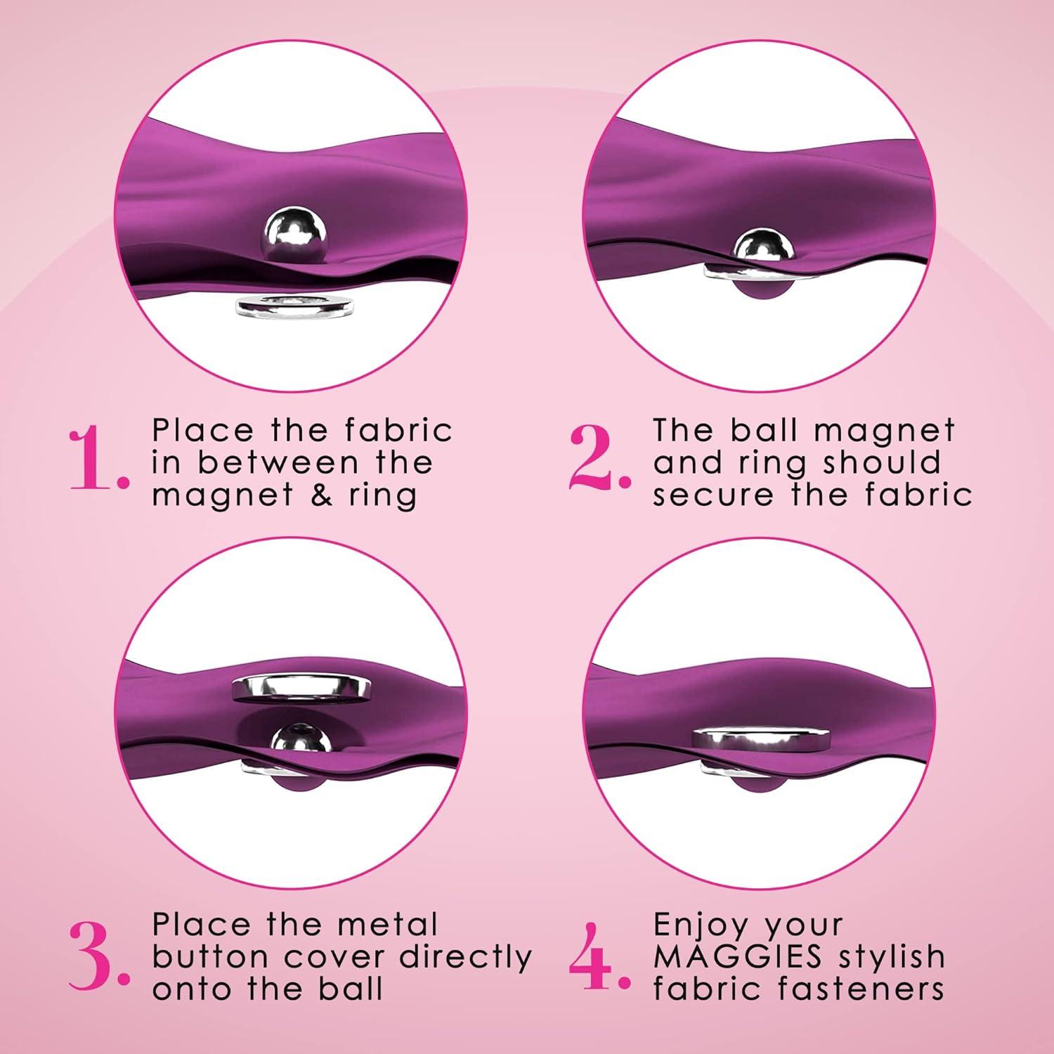 Maggie Snaps Triple Pack: Magnetic Snap Buttons for Fastening Fabrics ...