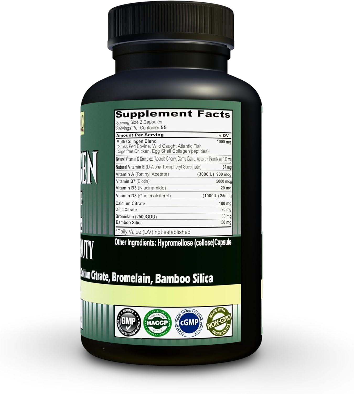 DR. GREENIC Collagen Complete | Multi-Collagen Type I II II V X Vit C A E D3 B3 B7 Calcium Zinc ...