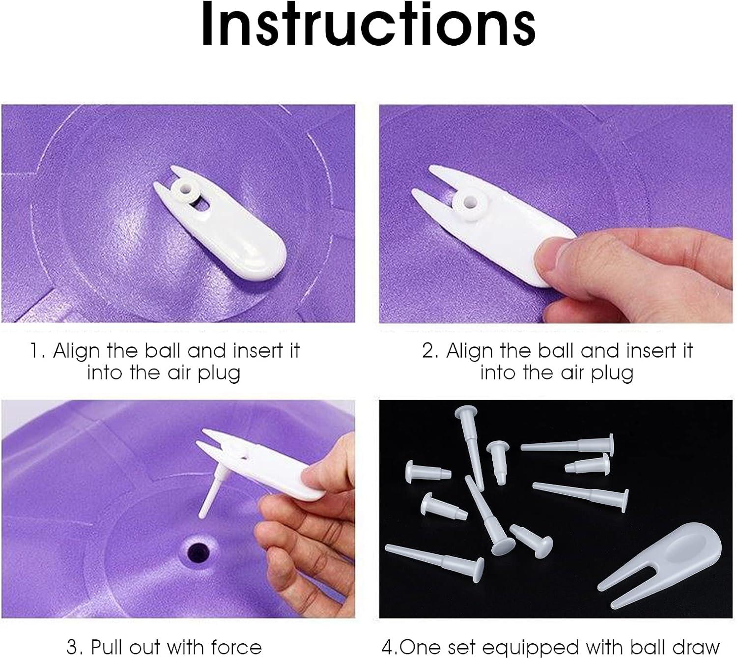 Yolev Yoga Ball Air Plug Replacement Kit - 1 Ball Puller & 10 Stoppers ...