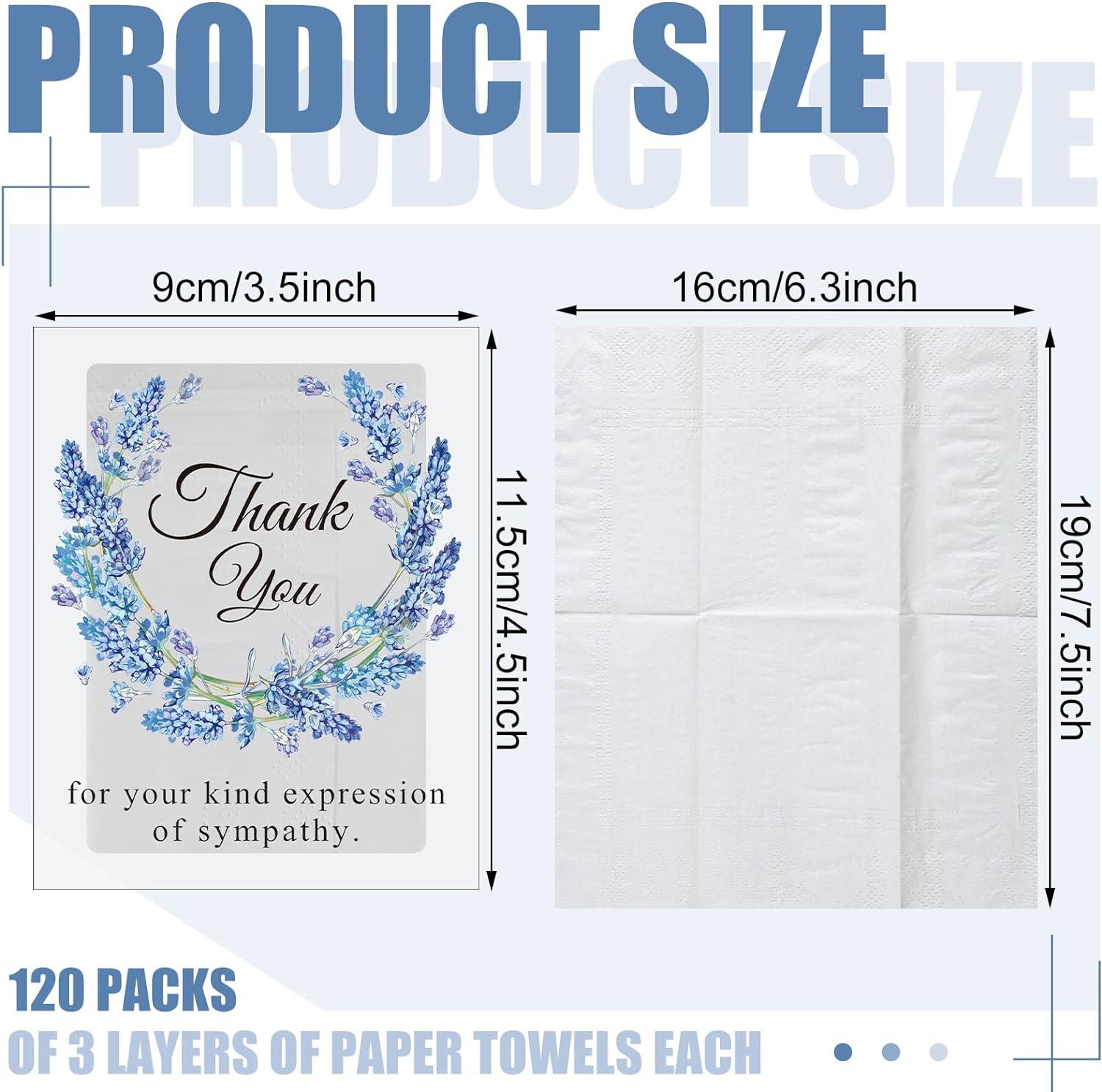 120-Pack Thank You Funeral Pocket Tissues - Soft Mini Travel Size ...