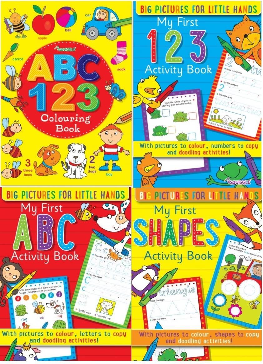 Kids Learning Books ABC 123 Numbers Shapes Activity and Learning Books ...