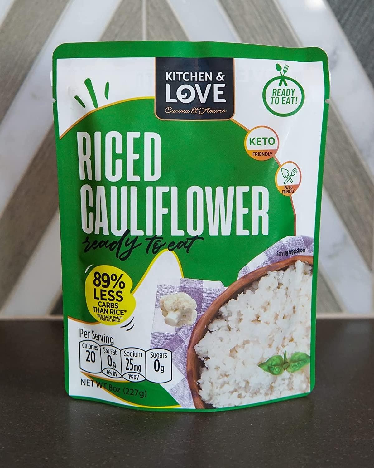 Kitchen & Love Cauliflower Rice 8 oz 6-Pack: Pre Cooked, Microwave ...