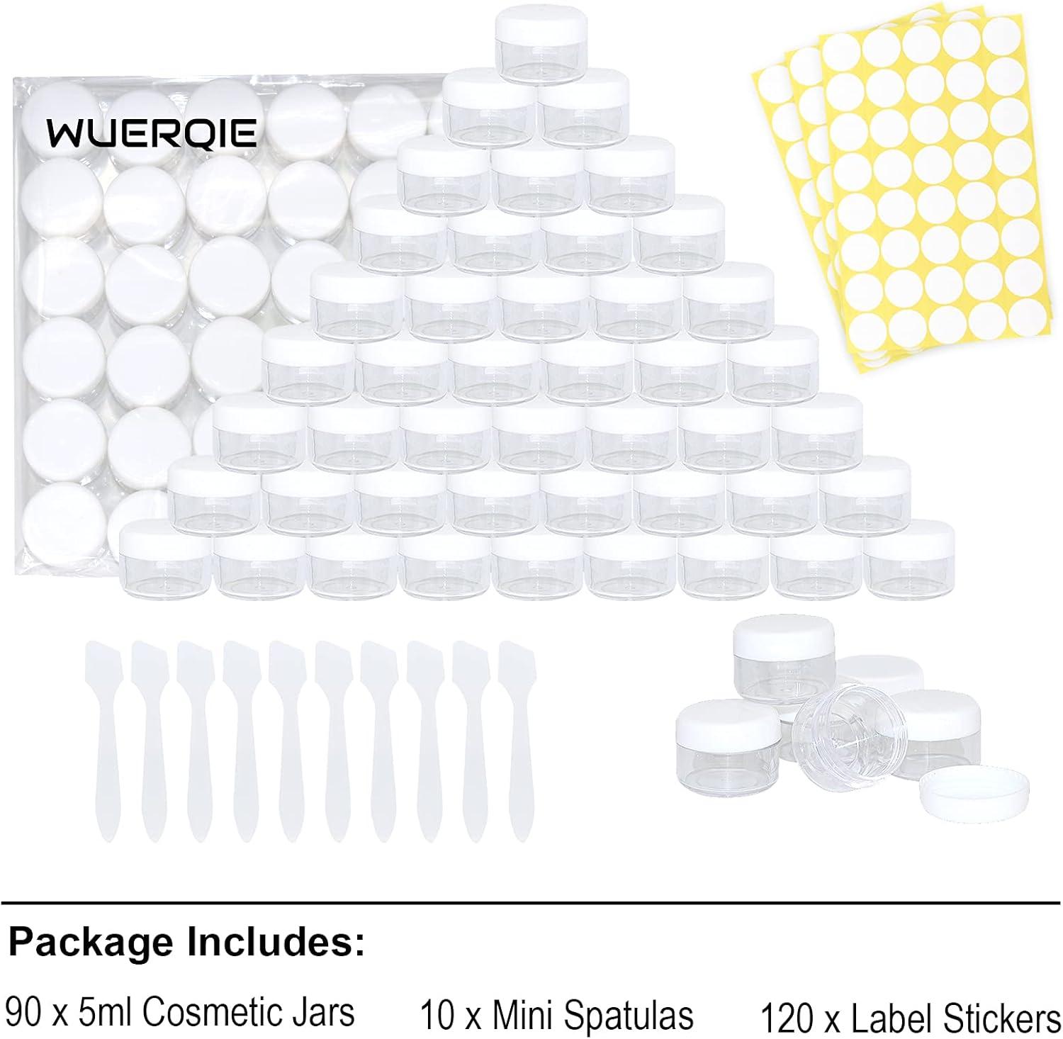 100 Pieces 5ml Mini Clear Cosmetic Bottles - Empty Trial Containers for ...