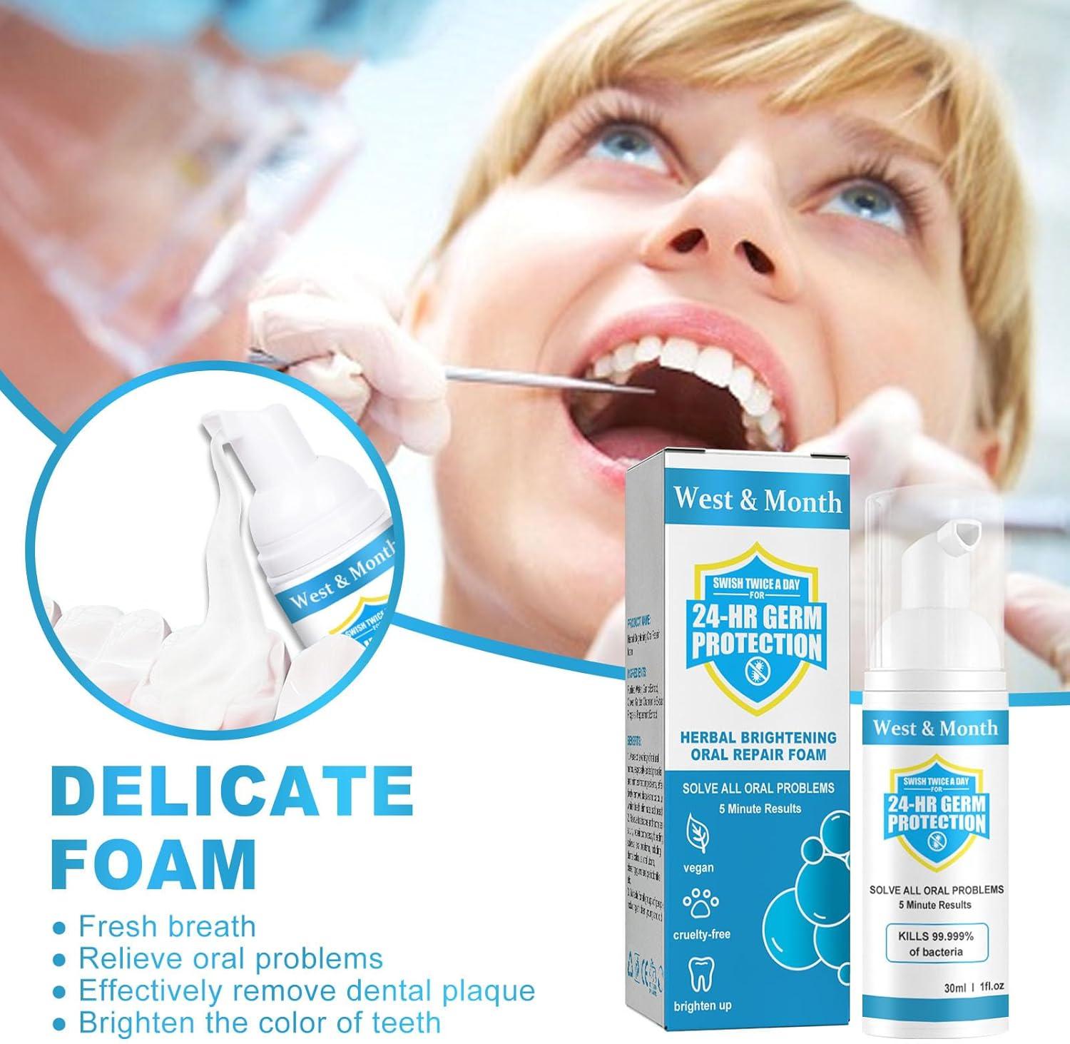 Herbal Brightening Oral Repair Foam Super Whitening Toothpaste for Deep ...