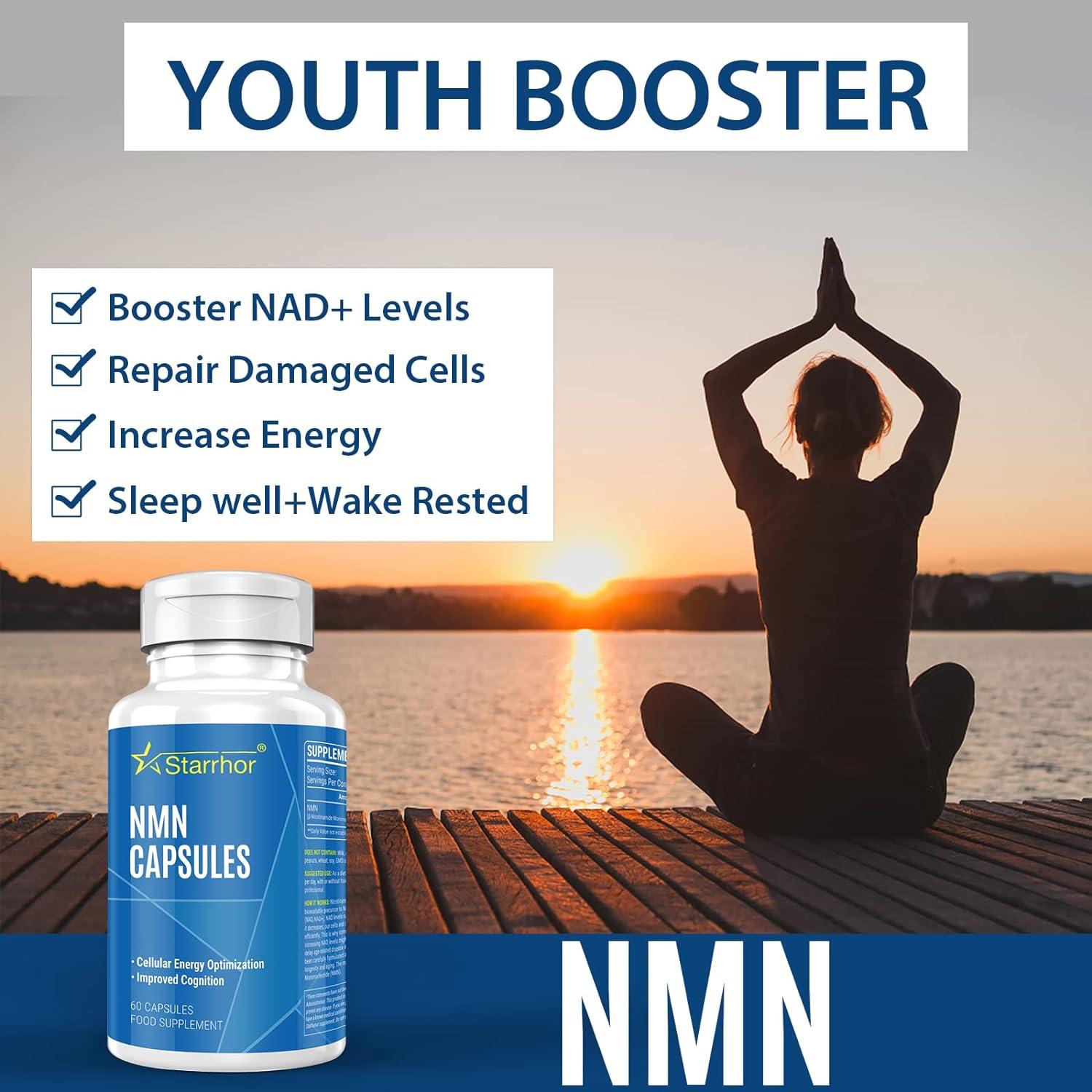 NAD+ Supplement 500mg - Energy Booster & Anti-Aging Capsules - Max ...