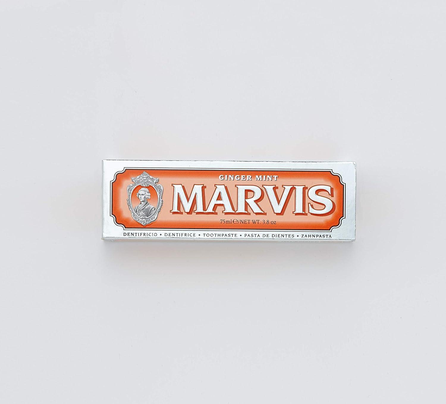 Marvis Ginger Mint Toothpaste 3.8 oz - Freshens Breath with Natural ...